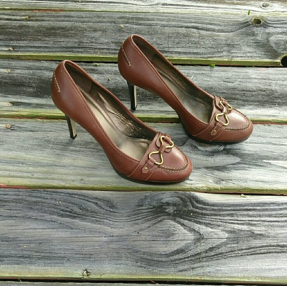 Talbots | Shoes | Talbots Women Brown Leather Heels Shoe 8 2b | Poshmark